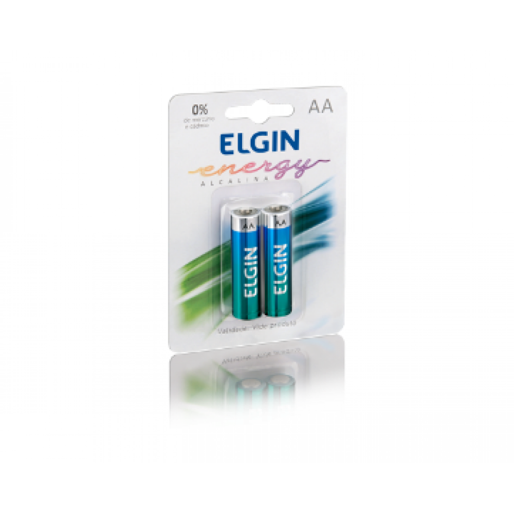 Pilha Alcalina AA LR6 1.5V Blister c/2un Elgin BR 70801